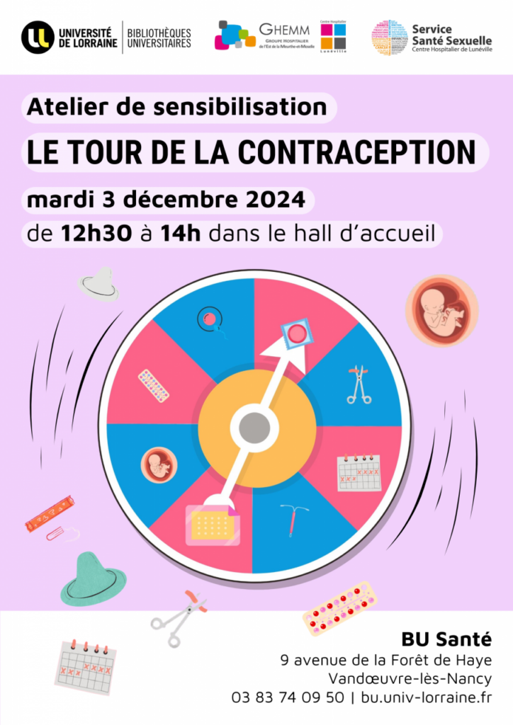 [Atelier] "Le tour de la contraception" à la BU Santé - Université de Lorraine